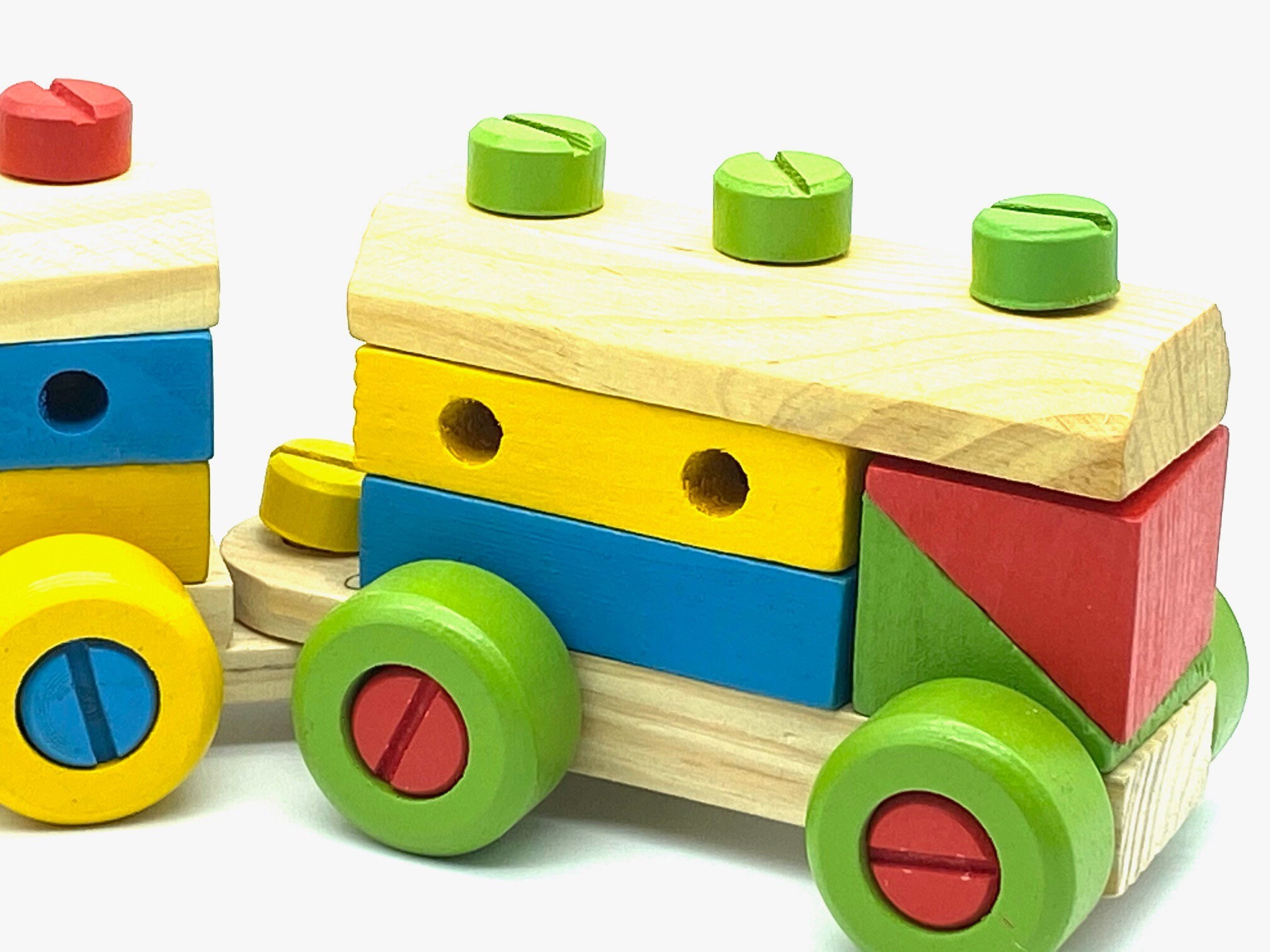 Wooden Train With Puzzle Shapes Stacking-52 Pieces - Etsy Australia