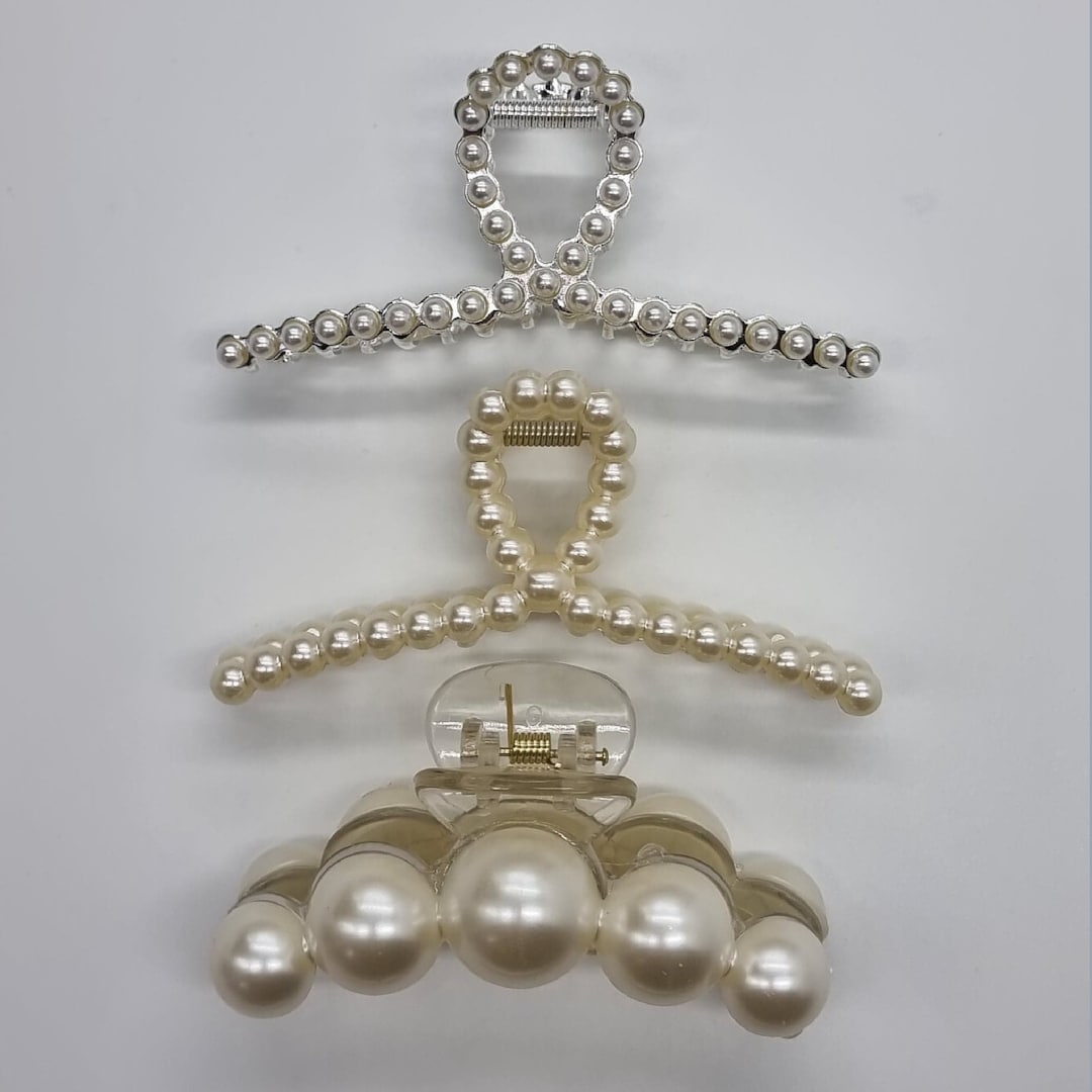 Pearl Claw Clips, Hair Claws, Hair Accessories, Thick Hair - Etsy