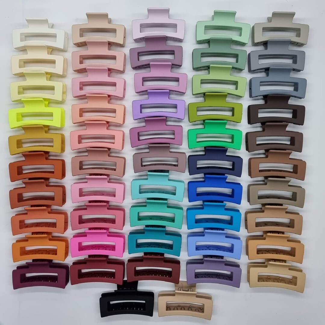 Regular Matte Rectangle Claw Clip - Matte Hair Claws, Hair Claw, Large ...