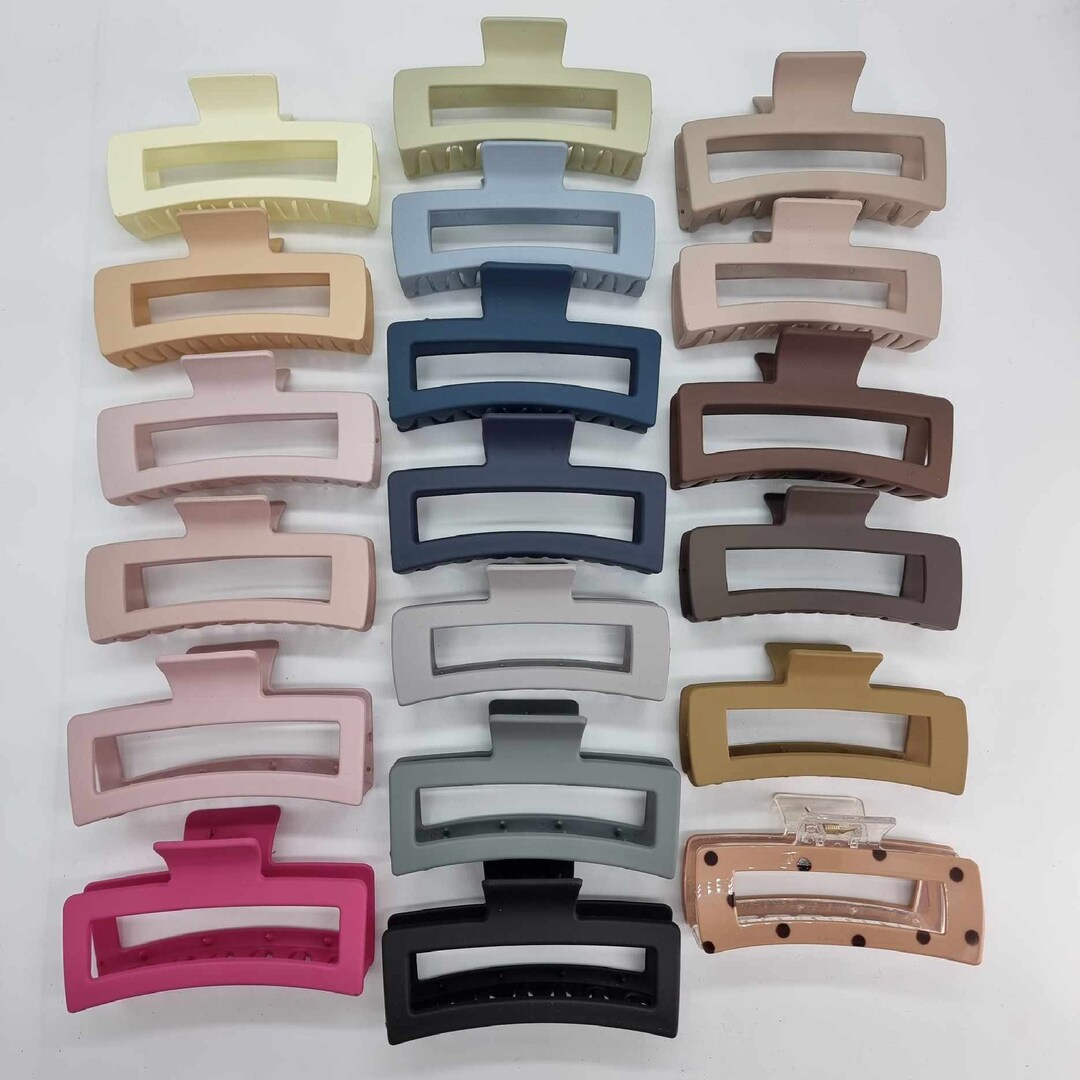 Jumbo Rectangle Claw Clip - Matte Hair Claws, Hair Claw, Large Claw ...