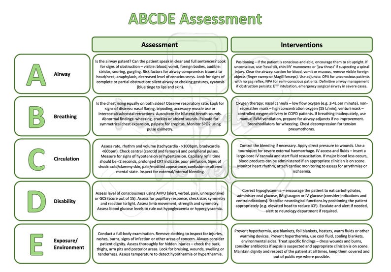 ABCDE Assessment - Etsy
