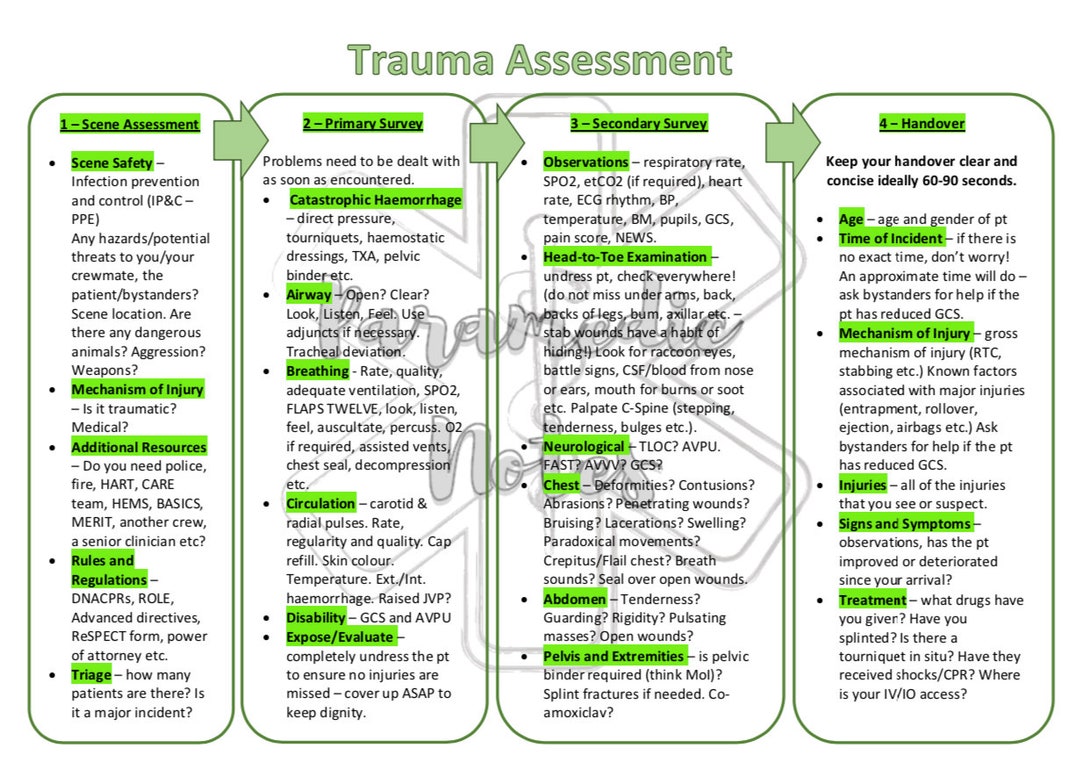 Trauma Assessment - Etsy