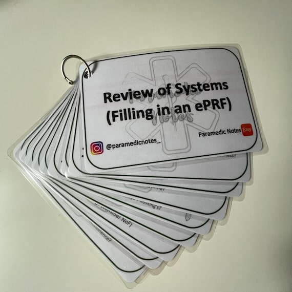 Review of Systems filling in an Eprf FLASHCARDS - Etsy