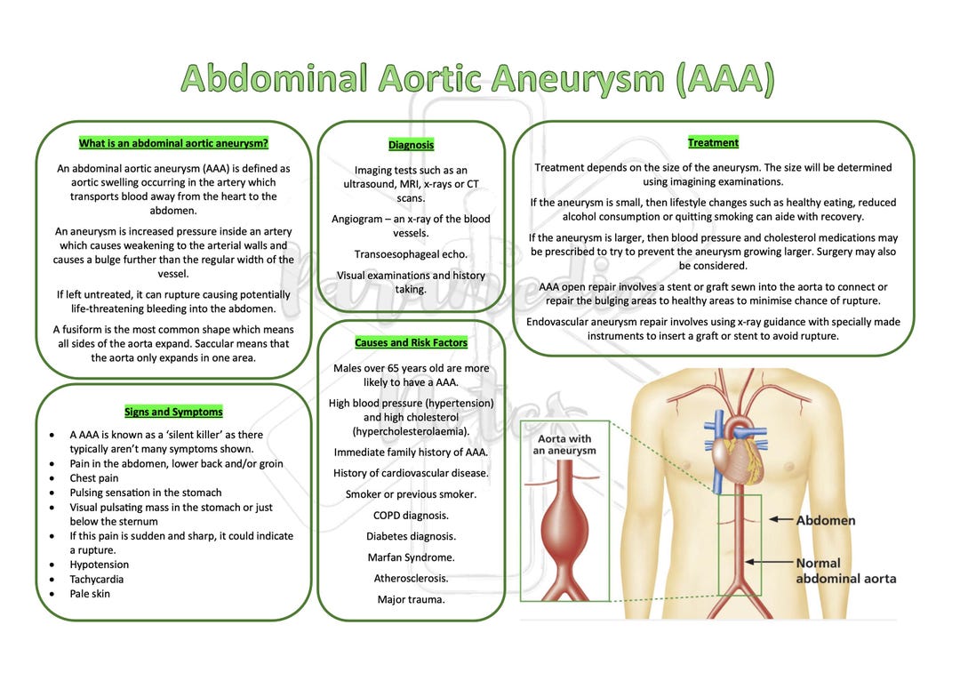 Abdominal Aortic Aneurysm (AAA) - Etsy