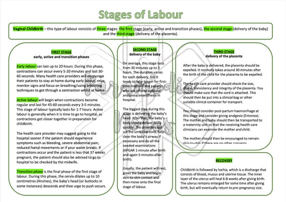 Stages of Labour - Etsy Australia