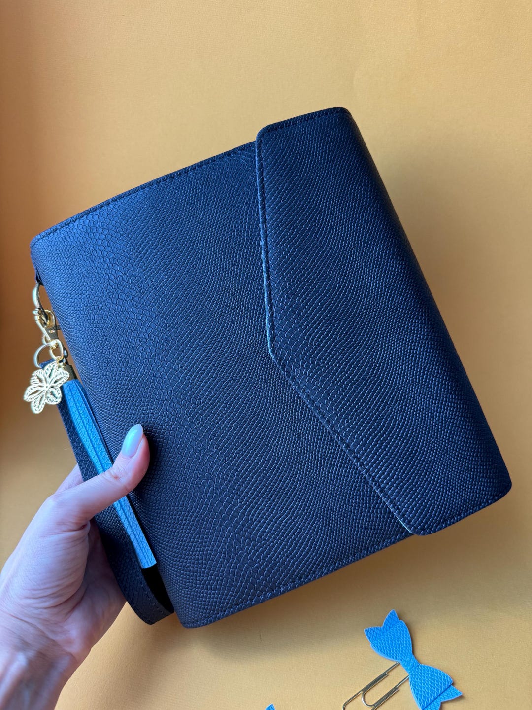 Handmade Two-toned Python Faux Leather Planner Binder: A5/A6, 6-ring Accessory Set - Etsy