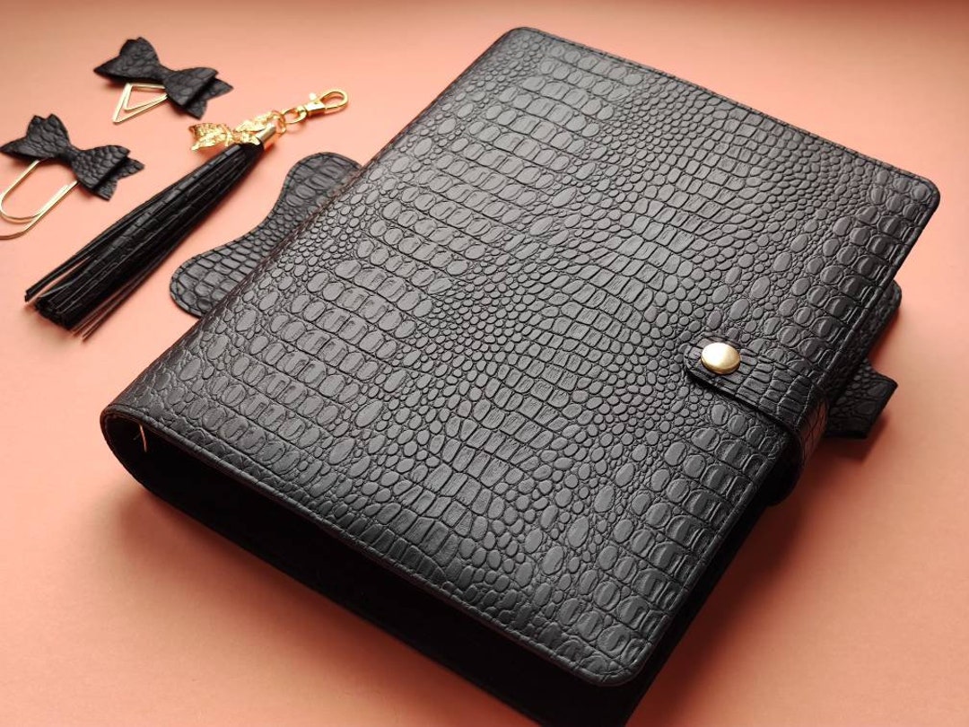 Handmade Croc Vegan Leather Planner Binder: A5/A6, 6-ring Agenda ...
