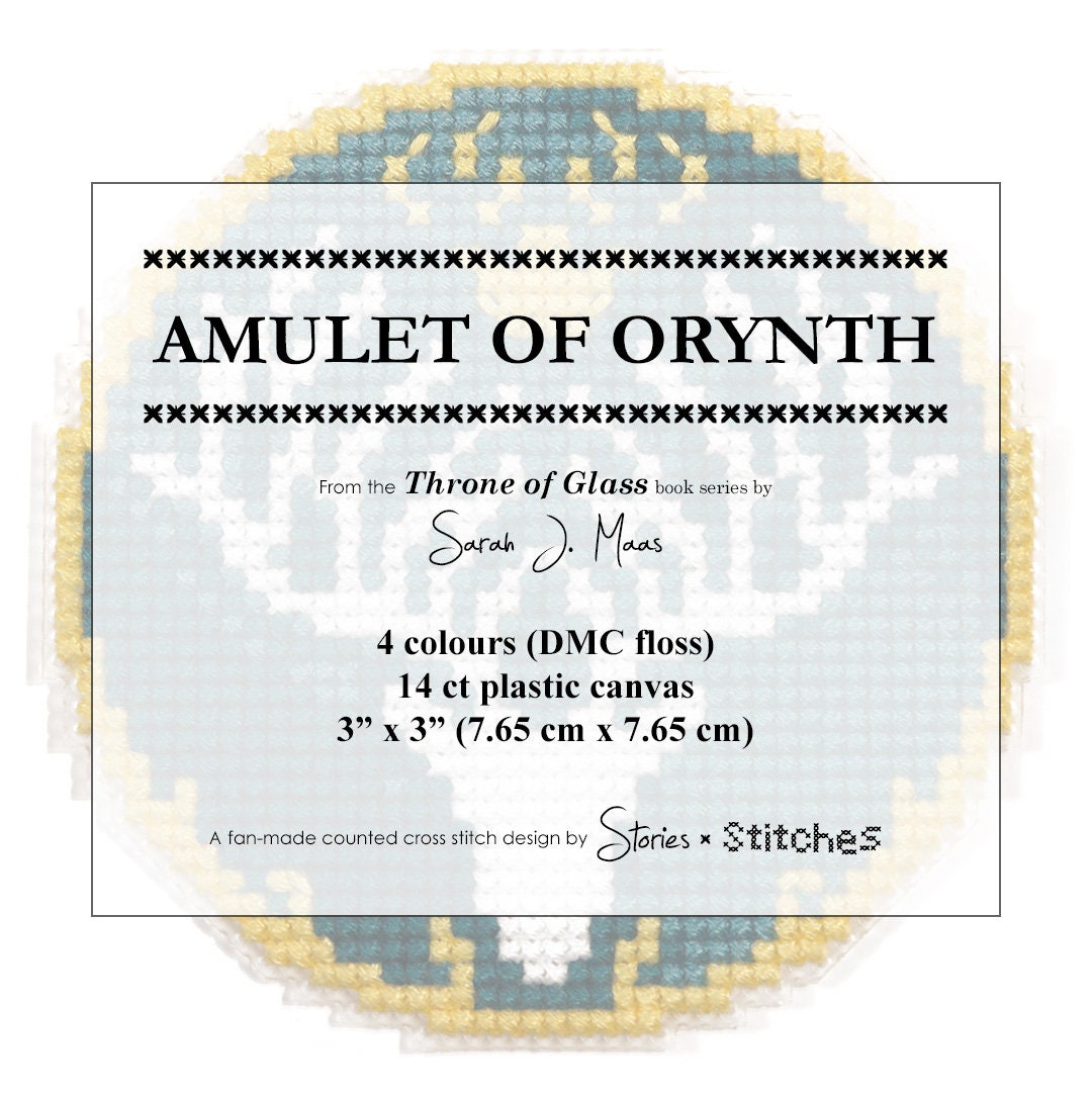 Amulet of Orynth Cross Stitch Kit - Throne of Glass - Sarah J Maas ...