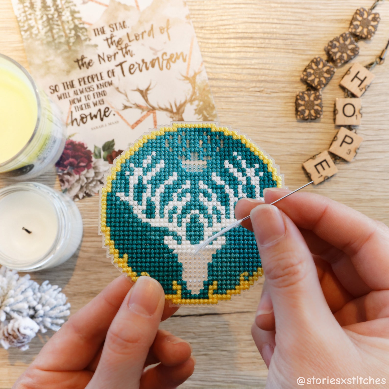 Amulet of Orynth Cross Stitch Kit - Throne of Glass - Sarah J Maas ...