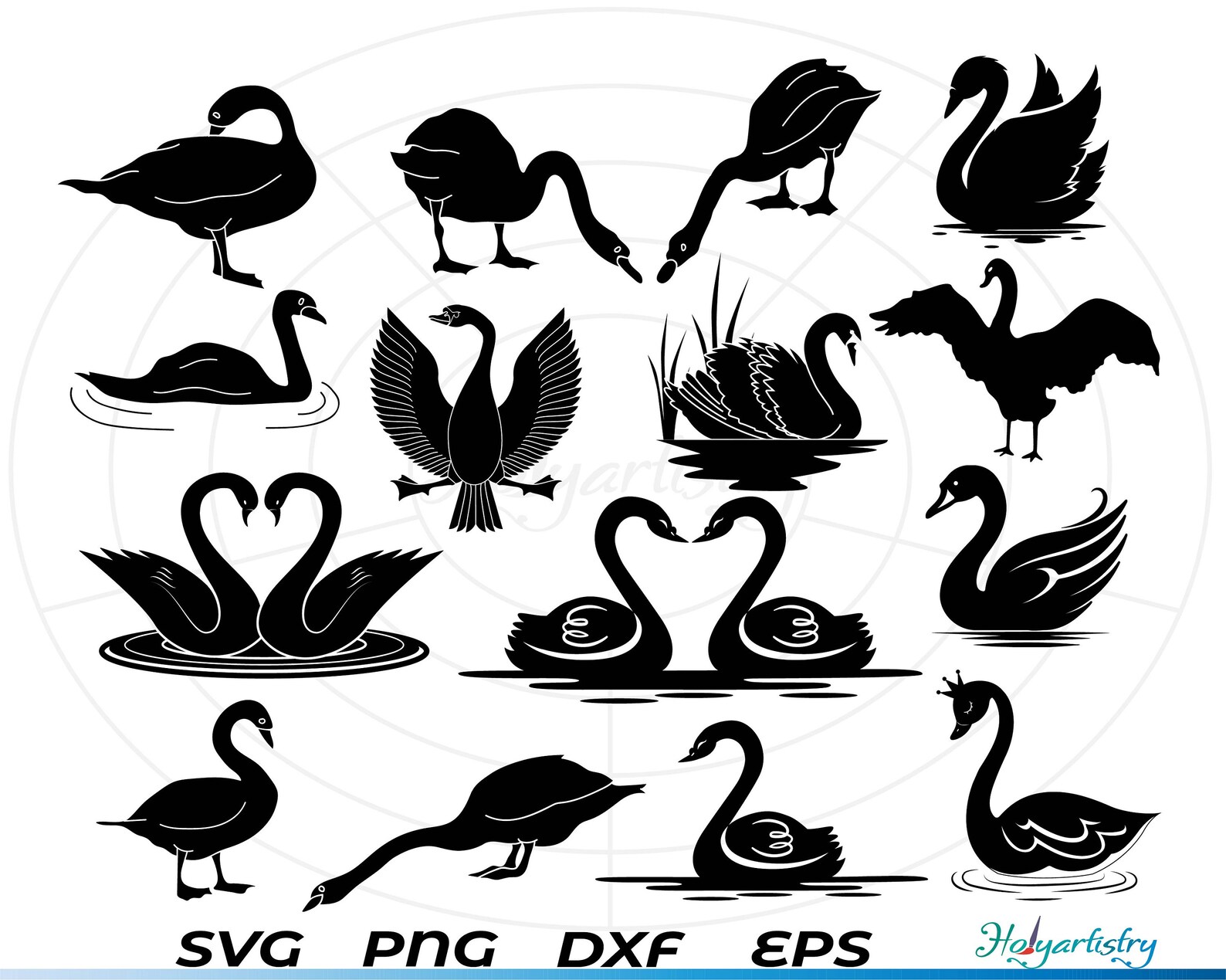 SWAN BUNDLE, Swan Svg, Swan Bundle Png, Swan Clipart, Swan Cut Files ...
