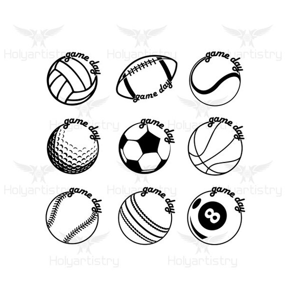 Sport Balls SVG Game Day Cutting File for | Etsy