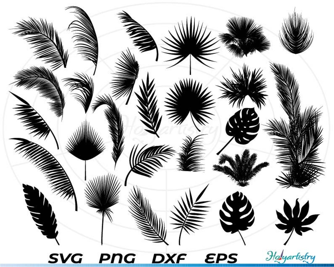 Palm Leaf Svg Palm Leaves Svg Hand Drawn Leaves Svg Palm Leaf Cricut