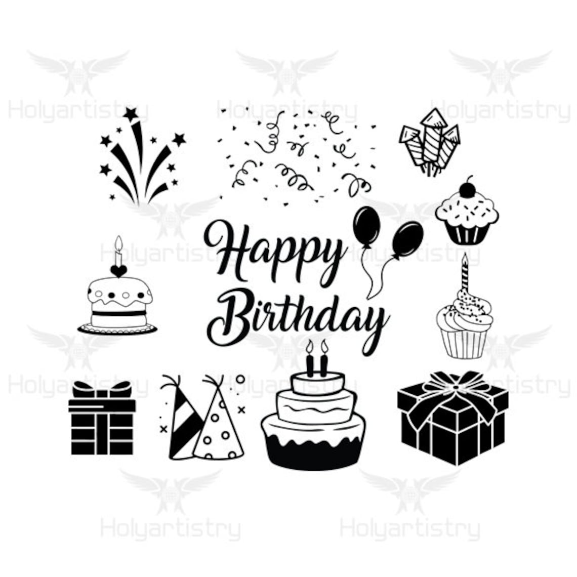 Birthday Bundle SVG Happy Birthday Cutting File for - Etsy