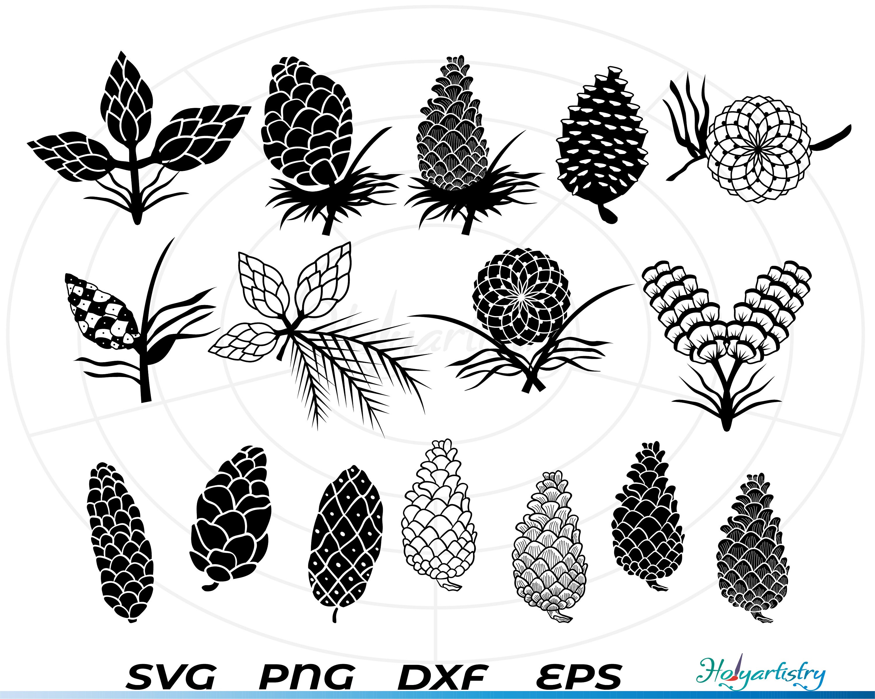 Pine Cones SVG, Pinecone Svg, Pine Tree Svg, Pine Branches Svg, Winter ...