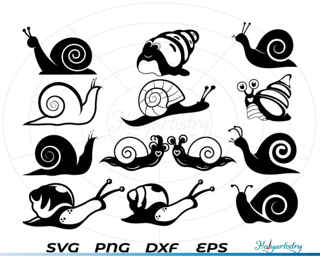 Snail SVG, Snails SVG Bundle, Snail Clipart, Snail DXF, Snail Vector ...