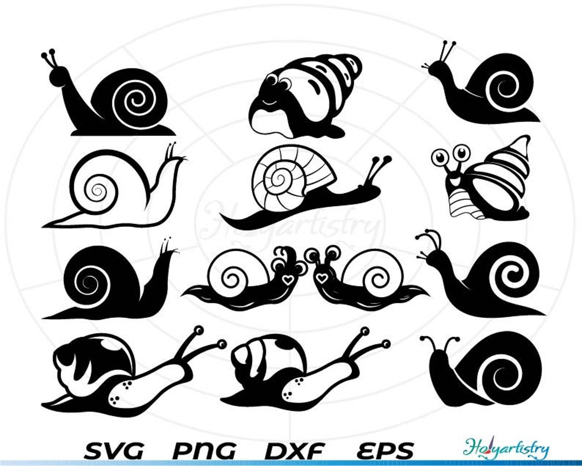 Snail SVG, Snails SVG Bundle, Snail Clipart, Snail DXF, Snail Vector ...
