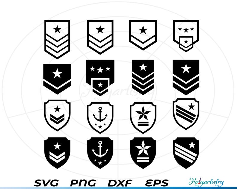 Us Army Enlisted Ranks Svg, Navy Ranks Svg, Enlisted Ranks Svg, Us ...