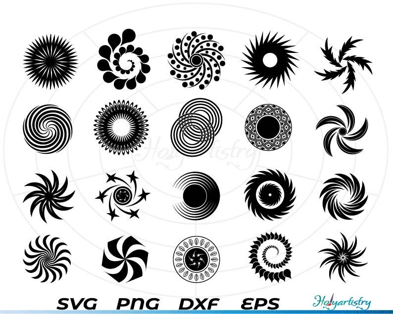 Spirals Svg, Clipart, Cut Files for Silhouette, Vector, Dxf, Eps, Png ...