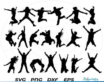 Jumping Svg, SVG Files for Cricut, Jump SVG, Jump Silhouette, Happy SVG ...