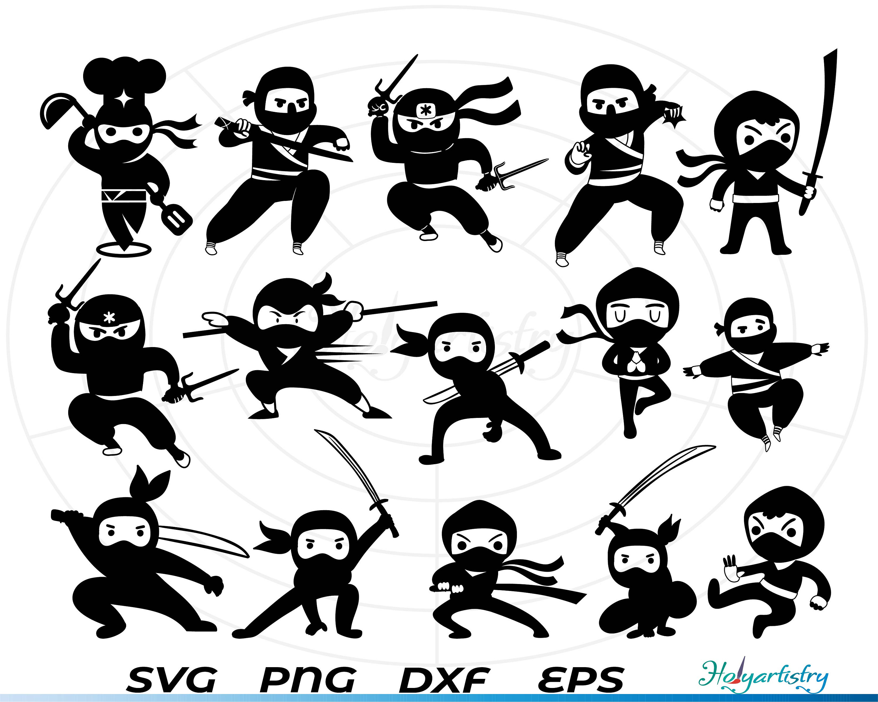 Ninja SVG Bundle, Ninja Cricut, Ninja Silhouette, Ninja Cut File, Ninja ...