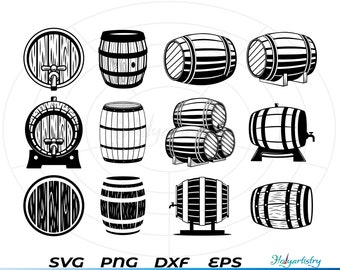 Barrel SVG Bundle, Barrel Clipart, Wooden Barrel Svg, Barrel Silhouette ...