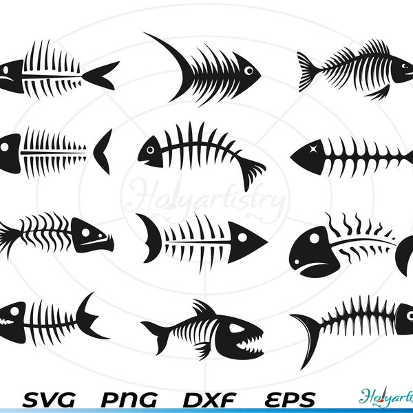 Fishbone Svg - Etsy