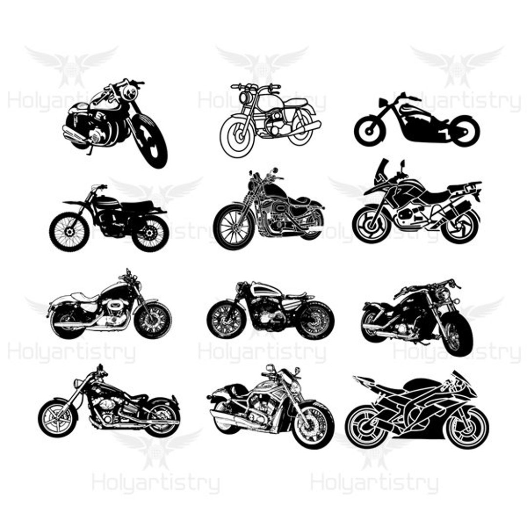 Motorcycle SVG, Motorbike Cutting File for Cricut, Motor Bike Vector ...