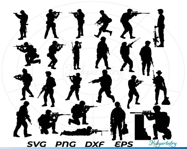 Soldier Svg, Soldiers Silhouette, Soldier Cut File, Soldier Svg Bundle ...