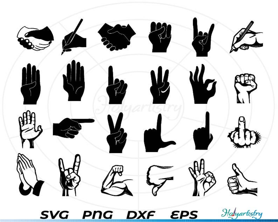 Finger Count SVG, Hand Count SVG, Hand Peace Sign, Hand Gesture Svg ...
