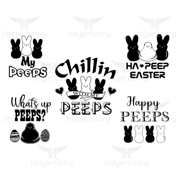 Peeps SVG, Happy Easter Cutting File for Cricut, Ostern Vector, Bunny ...