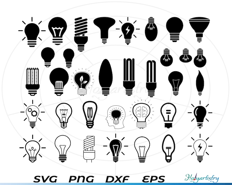 Light Bulb SVG Bundle, Light Bulb PNG Bundle, Light Bulbs Svg, Light ...