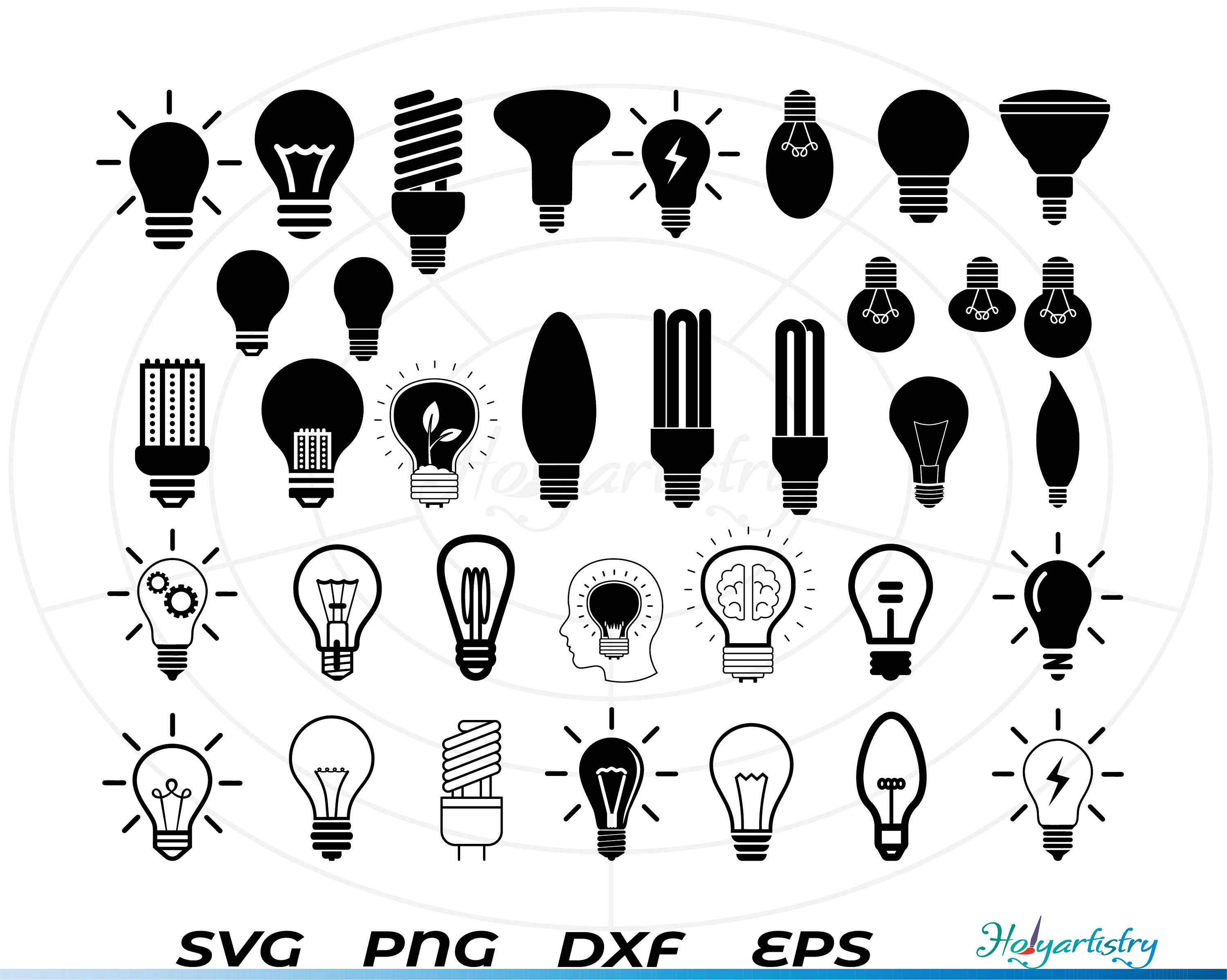 Light Bulb SVG Bundle, Light Bulb PNG Bundle, Light Bulbs Svg, Light ...