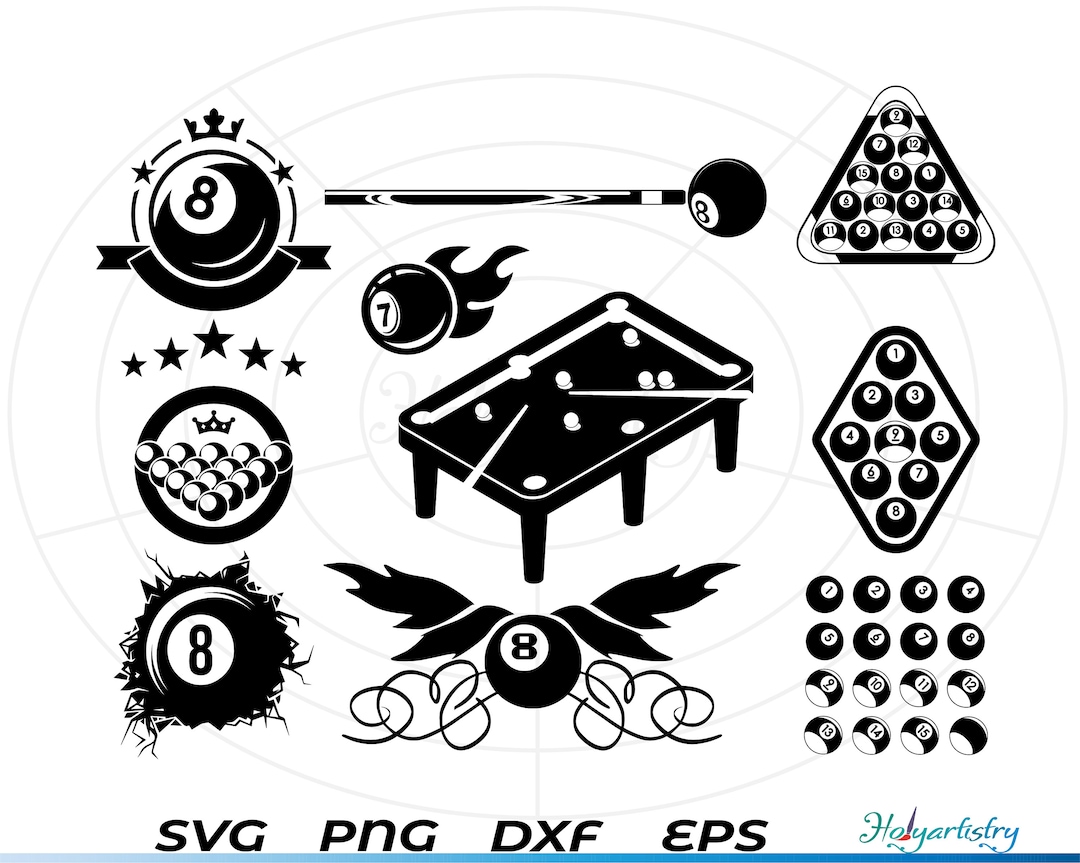 Billiards Svg Bundle, Snooker Svg, Pool Svg, Billiards Clipart ...