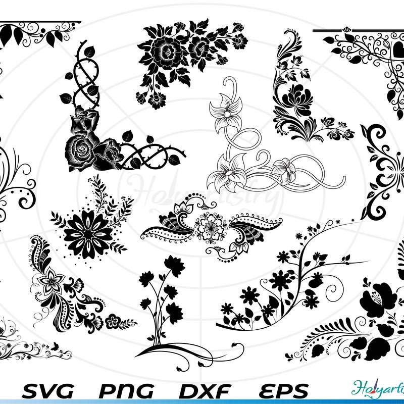 Corner Scroll Decal - Etsy
