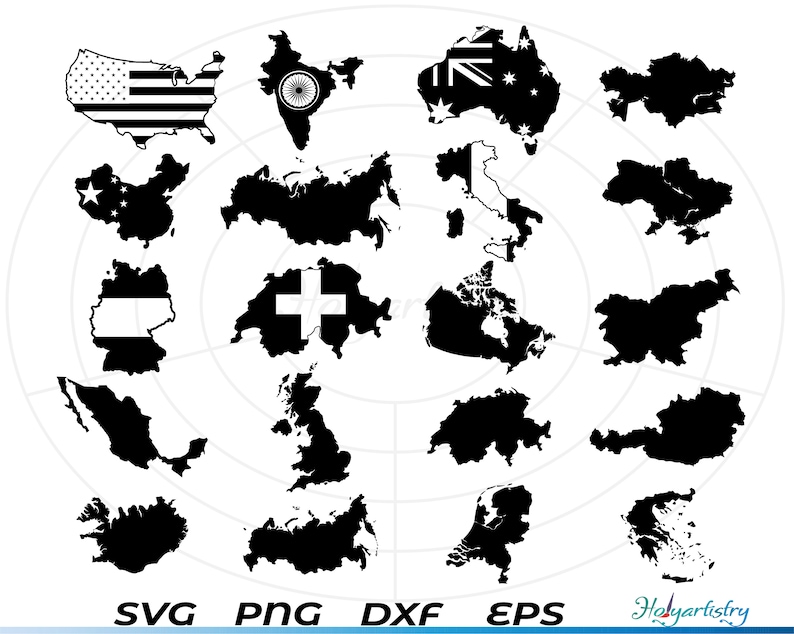 Countries Map Svg, World Map Svg, Map Svg, States Svg, Clipart, Cut ...