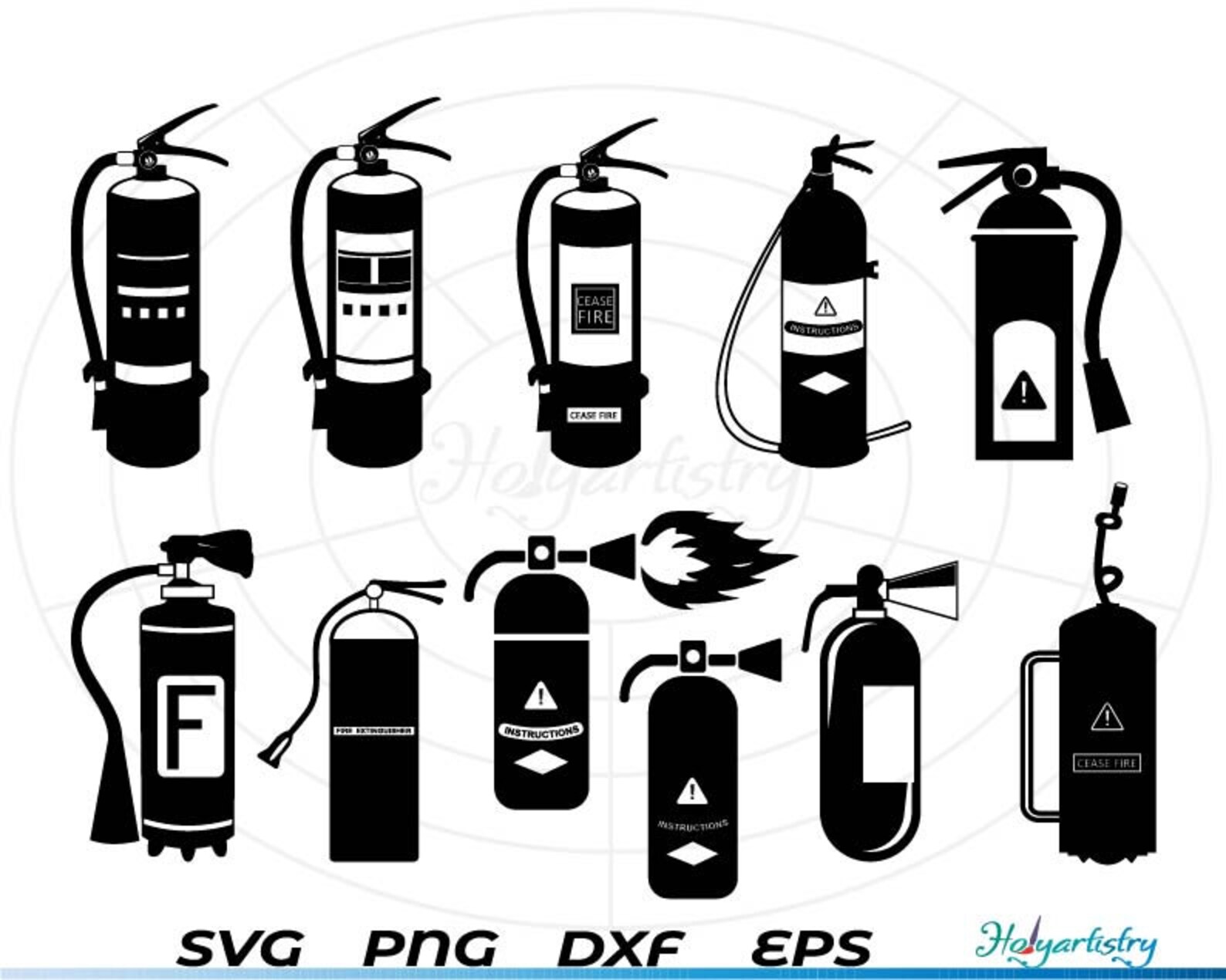 Fire Extinguisher SVG, Extinguisher Svg, Clipart, Cut Files for ...