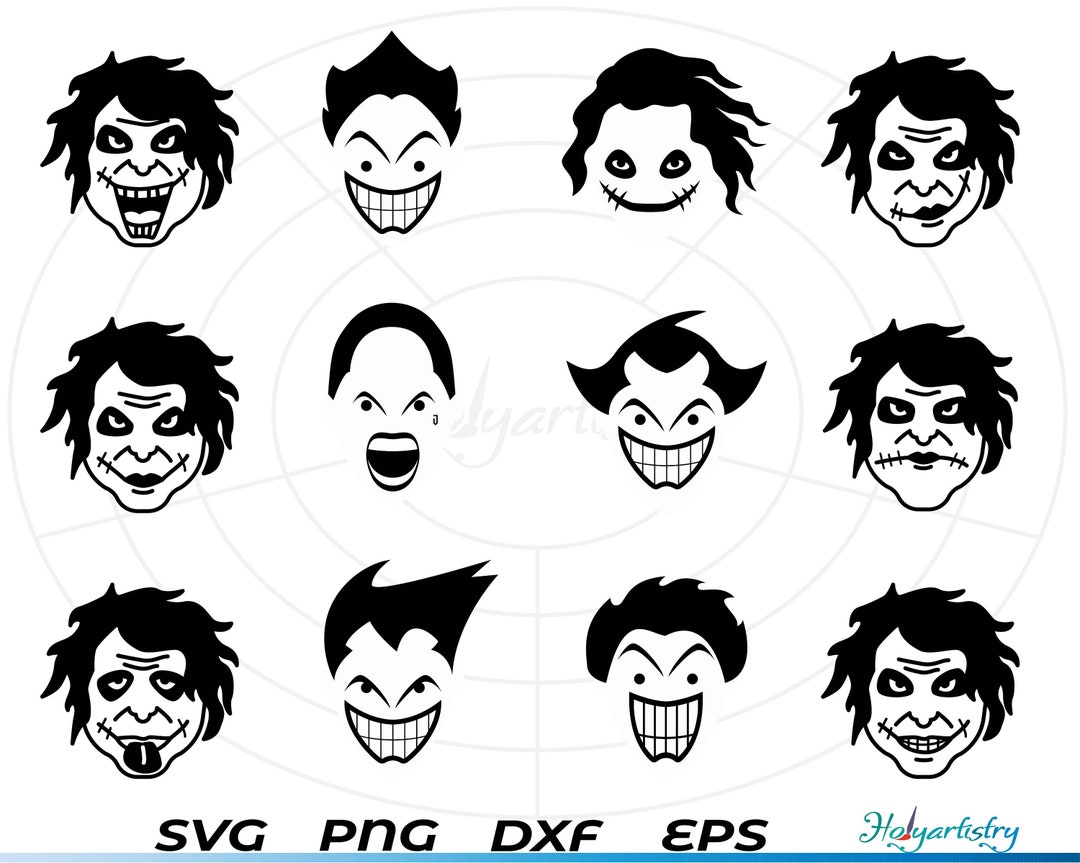 Joker SVG, Joker Face Vector, Joker Silhouette, Joker Vector, Joker Cut ...