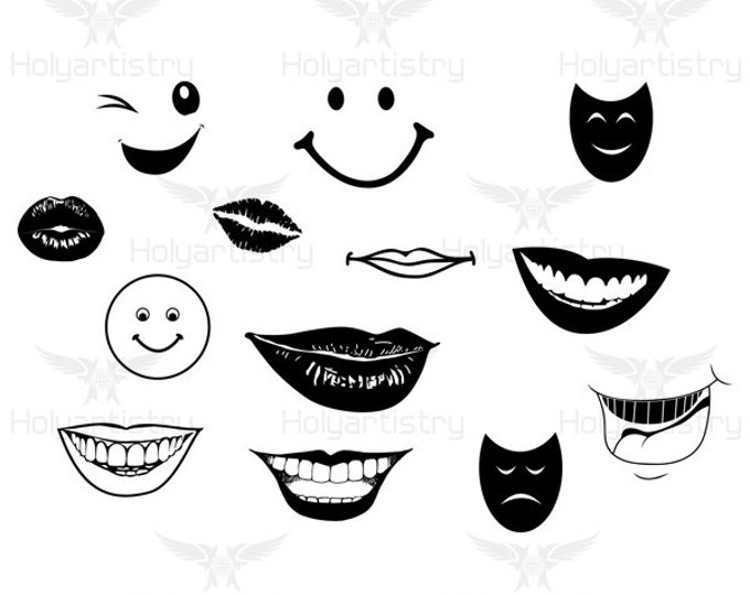 Smile SVG, Smile Teeth SVG, Smiling Cut File, Smile Stencil, Smiley ...