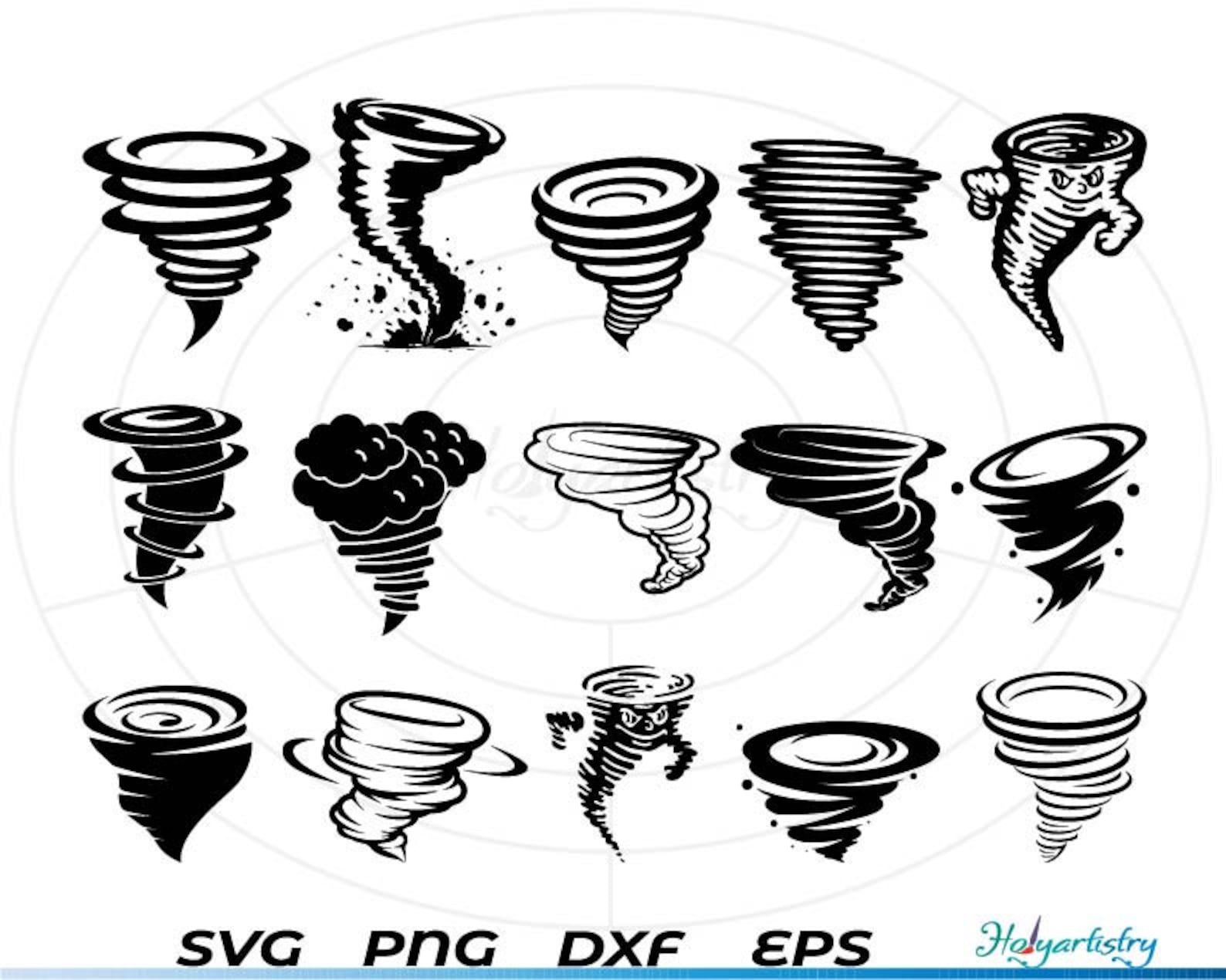 Tornado Svg, Clipart, Cut Files for Silhouette, Vector, Dxf, Eps, Png ...