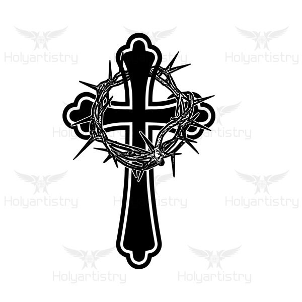 Crown and Cross SVG, Crown and Cross Cutting File for Cricut, Vector ...