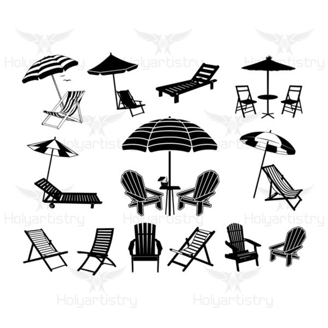 Beach Chair SVG, Chair Cutting File for Cricut, Beach Vector, Summer ...