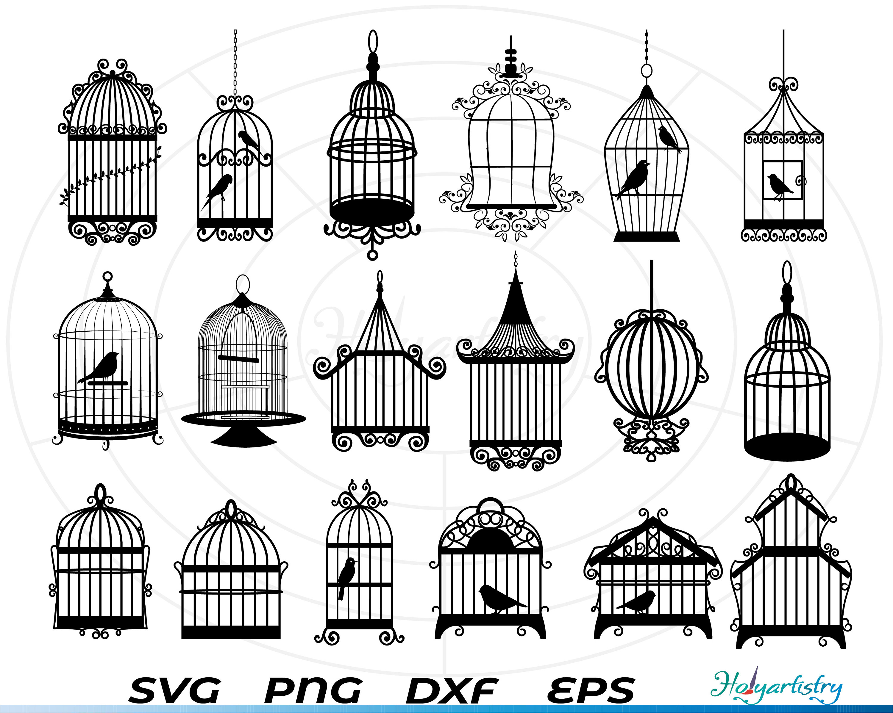 Bird Cage Svg, Bird Cage, Cut Svg File, Birdcage Flowers Svg , Floral ...