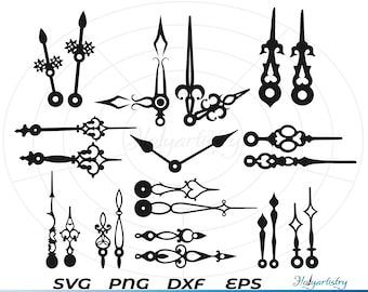 Clock Hands SVG, Clock Hands Vector, Silhouette, Cricut File, Clipart ...