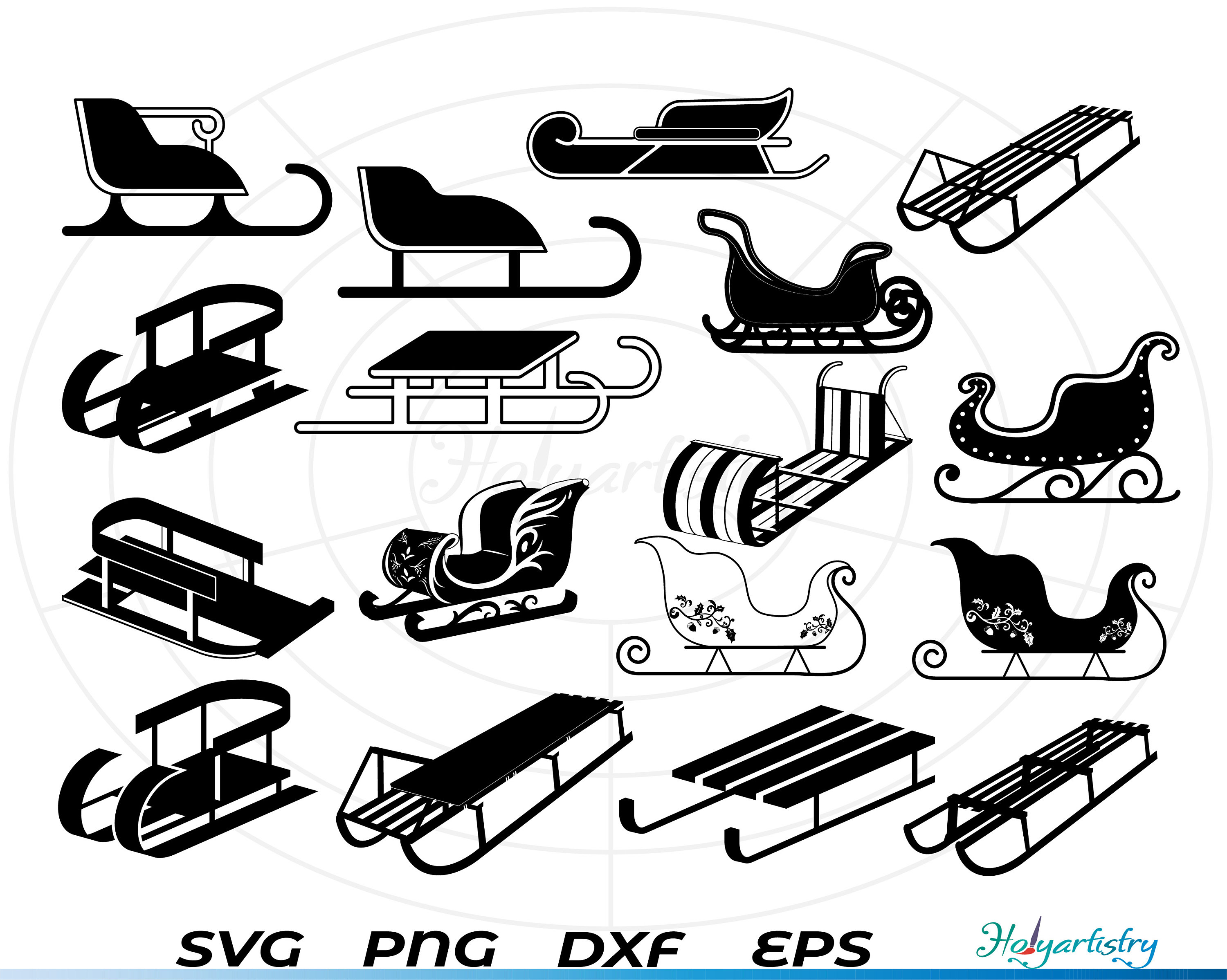Wooden Sled SVG, Sled Svg, Sleigh Sled Svg, Snow Sled Svg, Clipart, Cut ...
