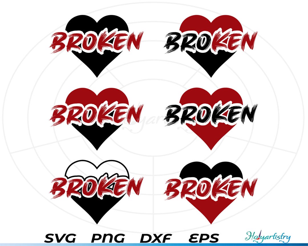 Corazón SVG, Corazón roto SVG, Archivo de corte de San Valentín para ...