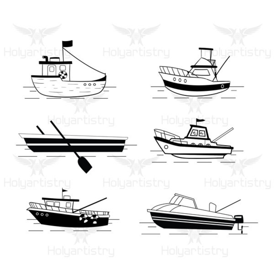 Fishing Boat SVG, Fishing DXF, Boat Cutting File for Cricut, Trawler ...