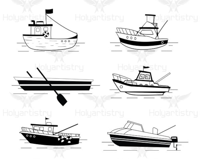 Fishing Boat - Laser Cut File, Ship Vector Plan for Cutting Machines ...