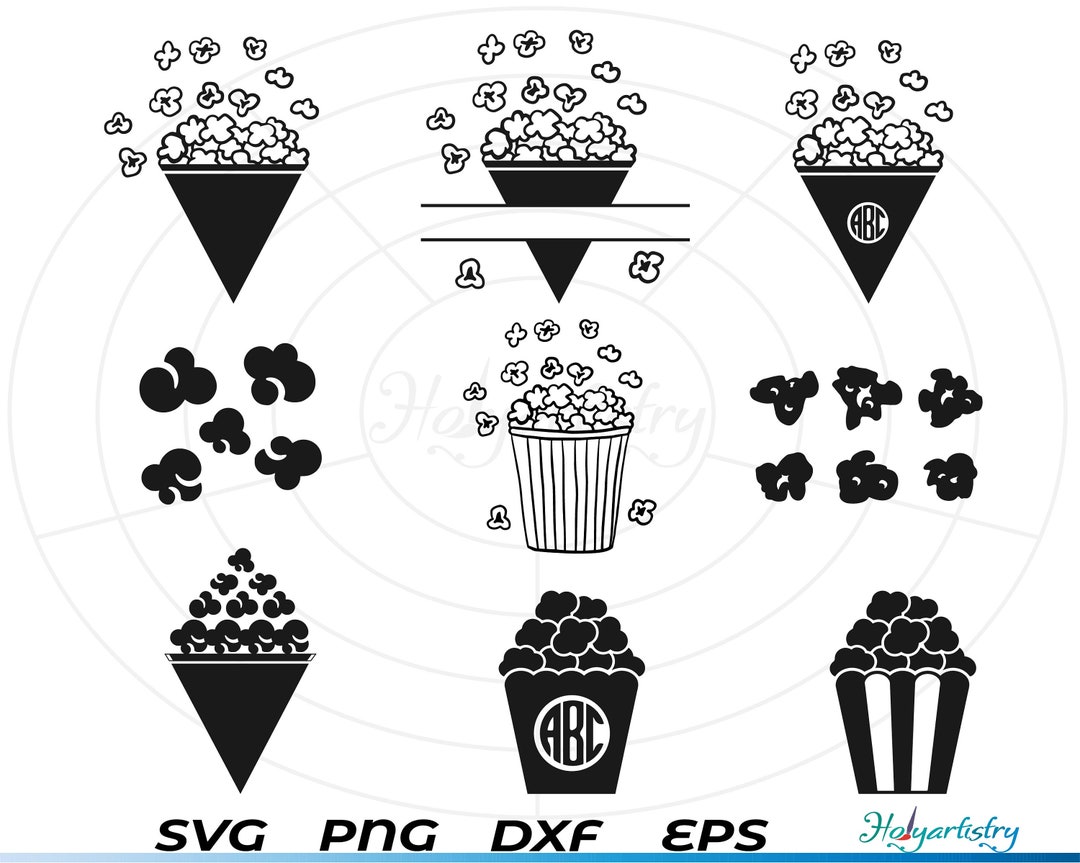 Popcorn SVG, Clipart, Cut Files for Silhouette, Files for Cricut ...