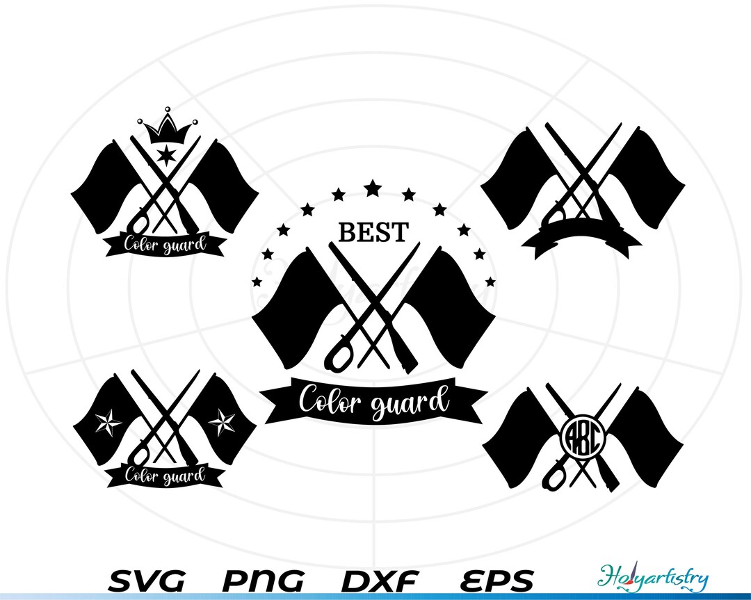 Color Guard SVG Cut File, Color Guard Flags SVG, Winter Guard, Marching ...