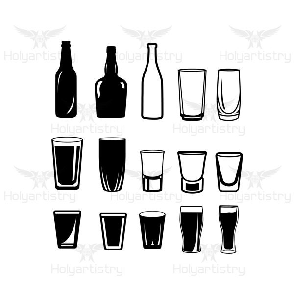 Shot Glass SVG, Glass Cutting File for Cricut, Vector, Silhouette ...